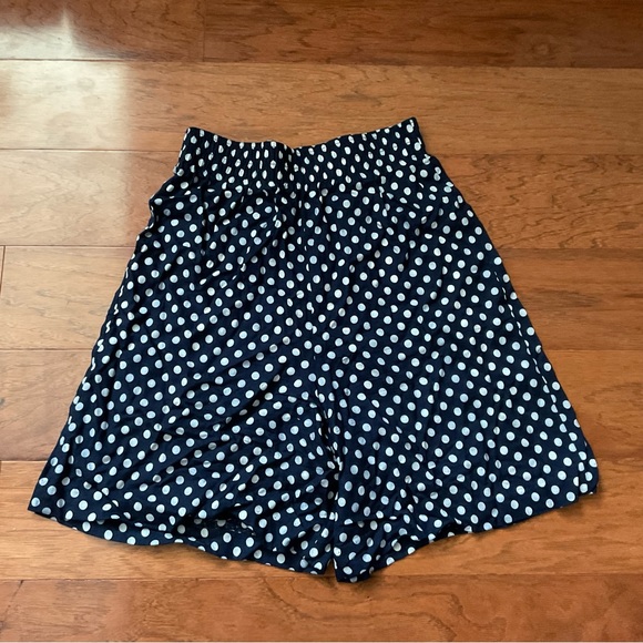 1 Try | Shorts | Try Vintage Navy Blue White Polka Dot Pull On High ...